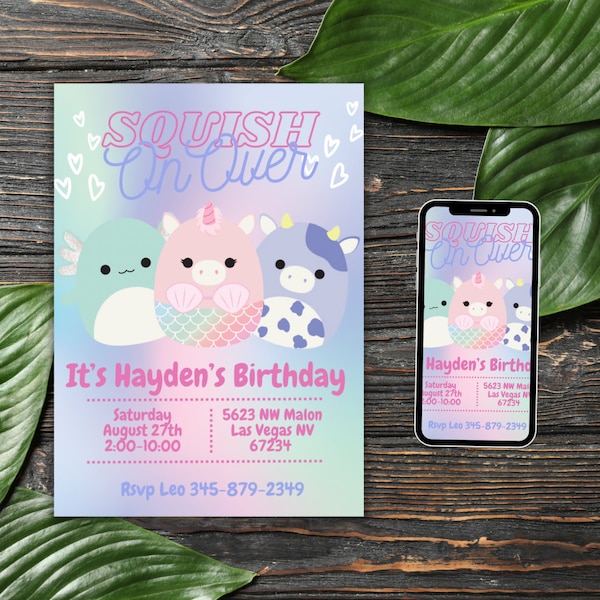Squishmallow Sleepover Birthday Party Etsy