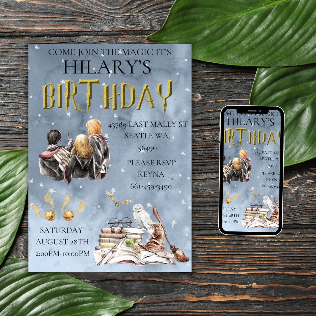 Harry Potter Invite Harry Potter Invitation Harry Potter Party Harry ...
