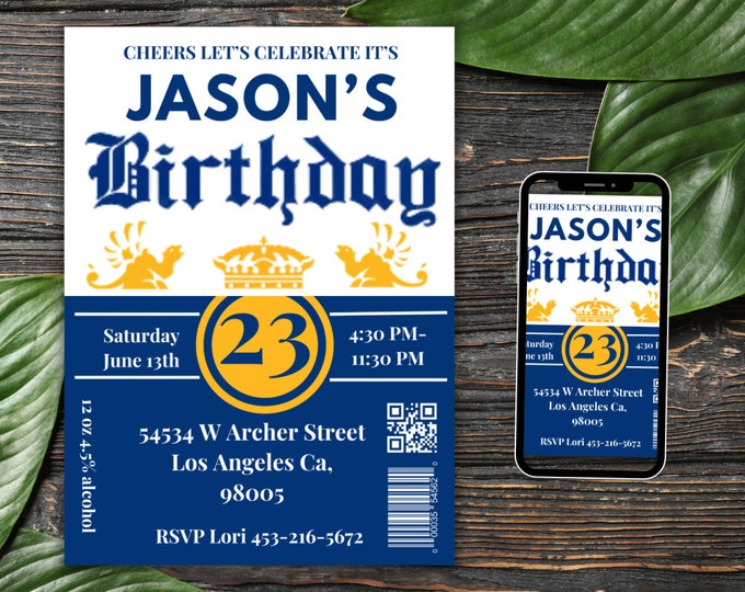 Custom Corona Beer Invitation for All Occasions digital Invitation ...