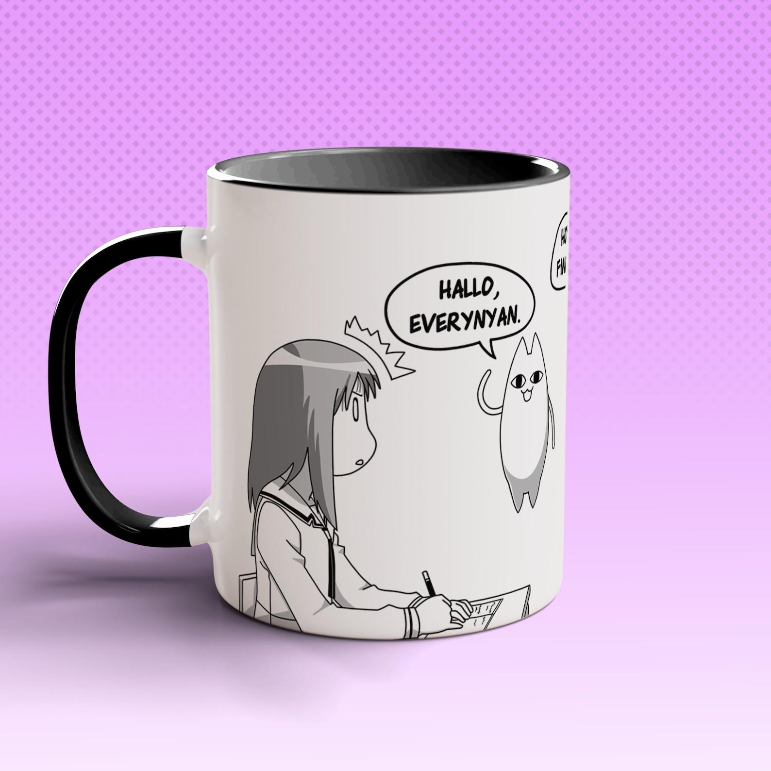 Anime Coffee Mug Meme, Hello Everynyan, Osaka Oh My Gah, Meme Mug ...
