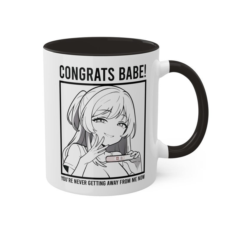 Congrats Babe Anime Mug, Funny Pregnancy Gift, Anime Coffee Mug, Funny ...