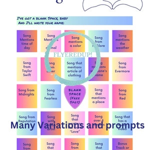 Taylor Swift Bingo Game - Etsy