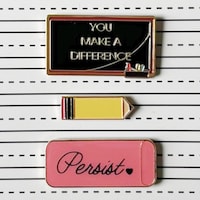 Pencil Enamel Pin | Kawaii Pencil Lapel Pin | Rose Gold | Hard Enamel ...