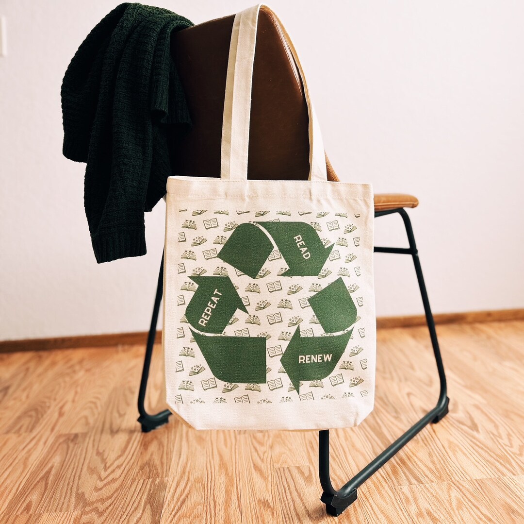 Cotton Canvas Tote Bag, Read Renew Repeat, Teacher Librarian Gift - Etsy