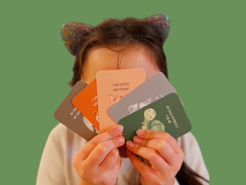 Affirmation Cards for Kids – 20 Woodland Animal Cards, Recycled Paper ...