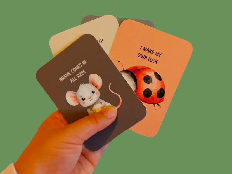 Affirmation Cards for Kids – 20 Woodland Animal Cards, Recycled Paper ...