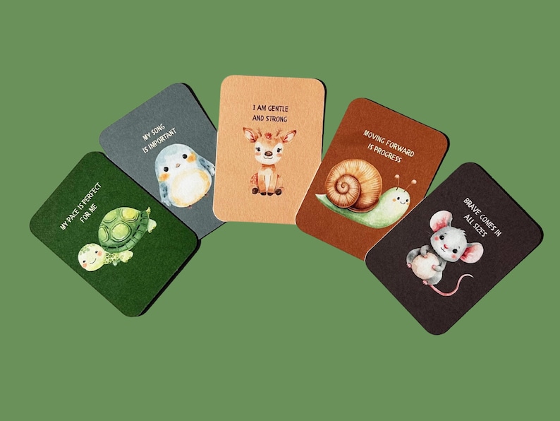 Affirmation Cards for Kids – 20 Woodland Animal Cards, Recycled Paper ...