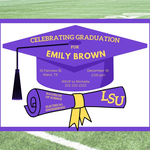 Lsu Graduation Cap Decorations - Etsy