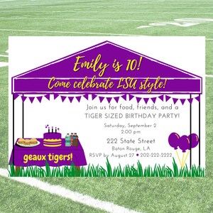 Louisiana State University Tigers Birthday Party Invitation - Etsy