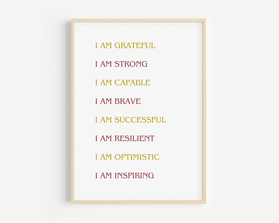 Poster With Daily Positive Affirmations With Option to Custom Printable ...