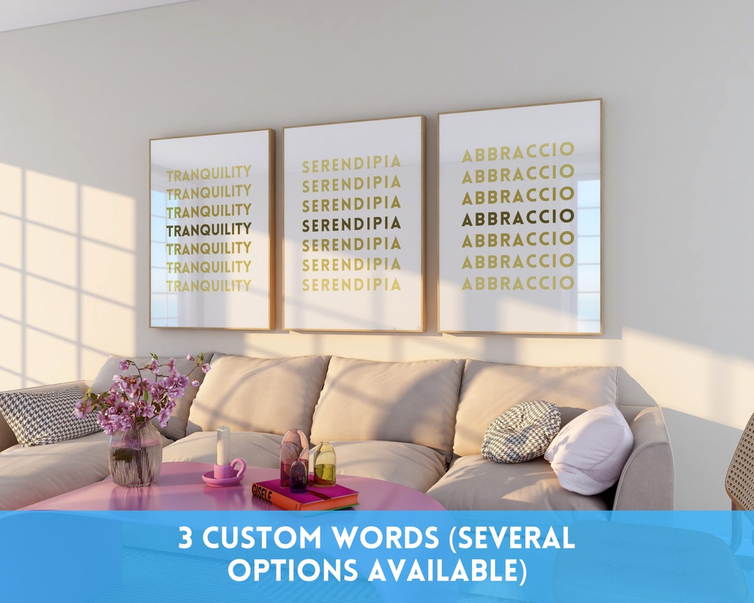 Custom Word, Printable Poster, Wall Art, Custom Word Art, Elegant Decor ...