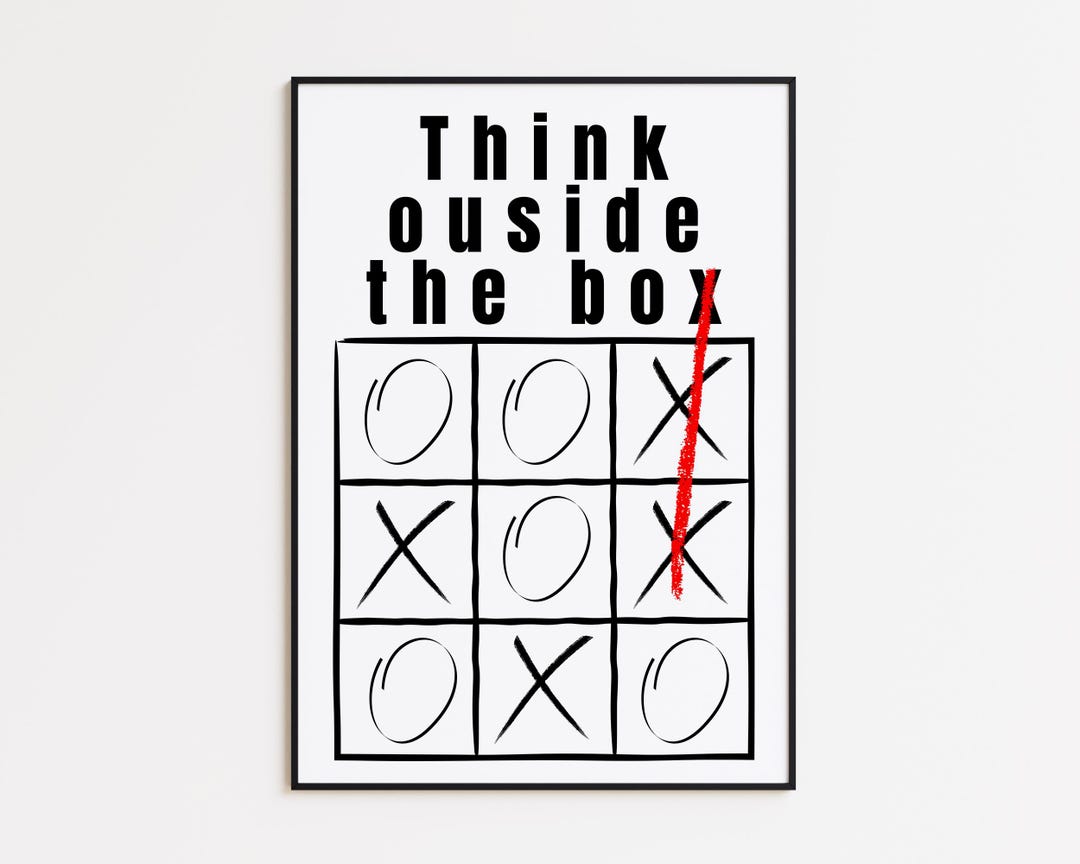 Think Outside the Box Print | Creative Thinking Wall Art | Business ...