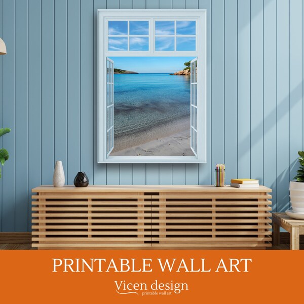 Open Window Art Beach - Etsy