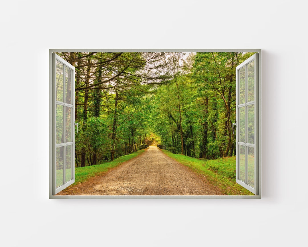 Wall Art With Open Window With Path in the Forest View Printable ...