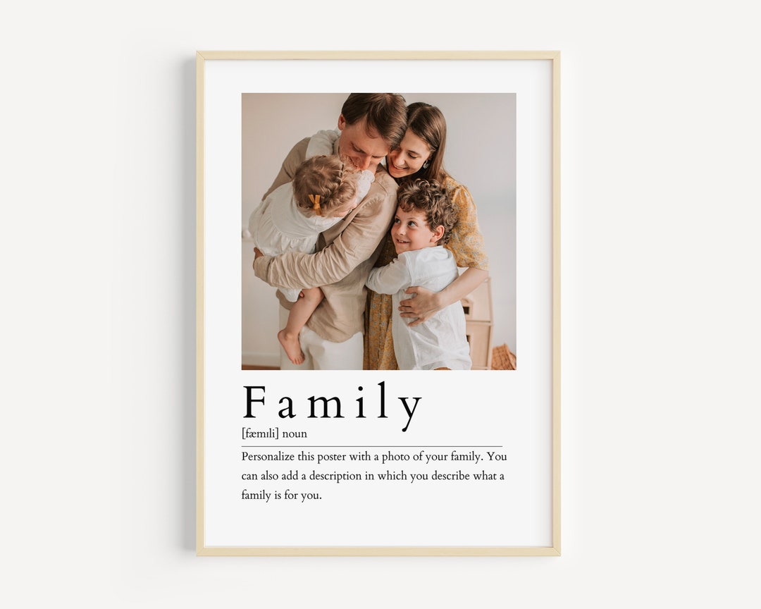 Poster With Photo and Custom Family Definition Printable Digital ...