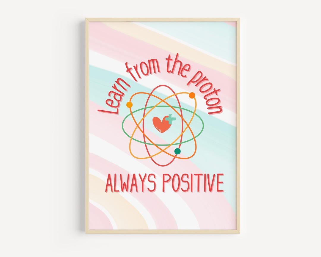 Stay Positive Poster | Classroom Posters | Science Teacher Gift Poster ...