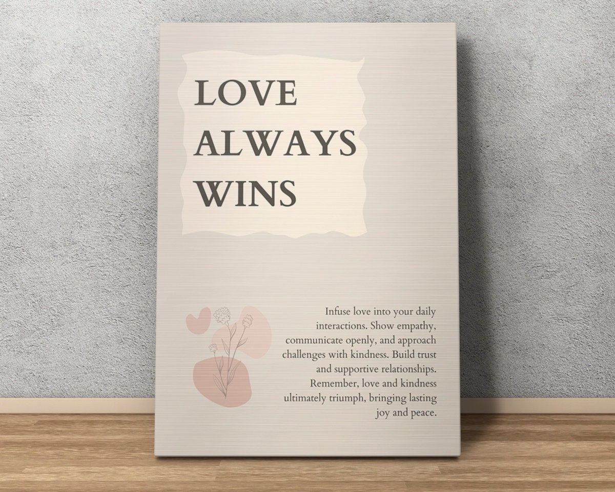 Love Always Wins Poster Printable Digital Download Wall Art Positive ...