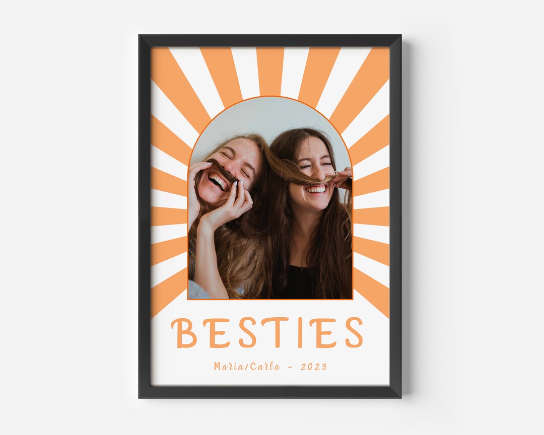 Poster With Personalized Photo and Names of Besties Printable Digital ...