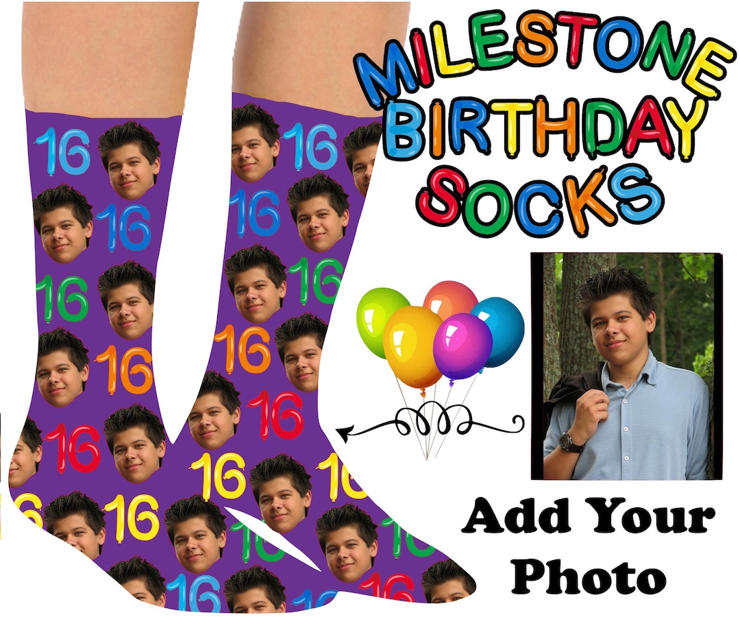 16th Birthday Socks, Milestone Birthday Socks Gift, Happy Birthdaygifts ...
