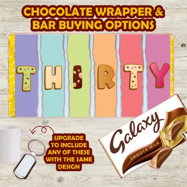 30th Birthday Chocolate Wrappers - Etsy
