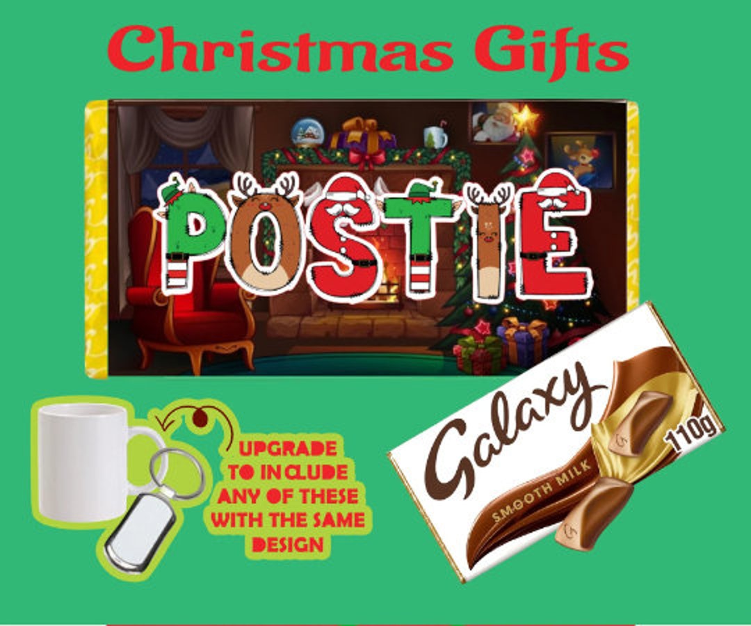 Postie, Chocolate Bar, Wrapper, Keyring, Christmas Gift for Postie ...