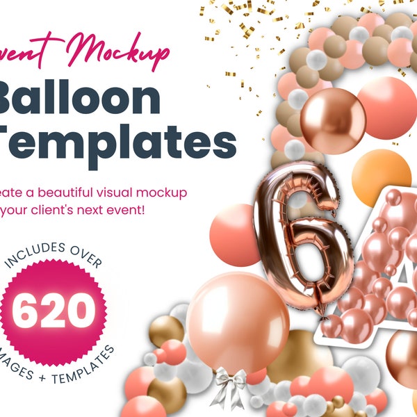 Balloon Mockup Canva - Etsy