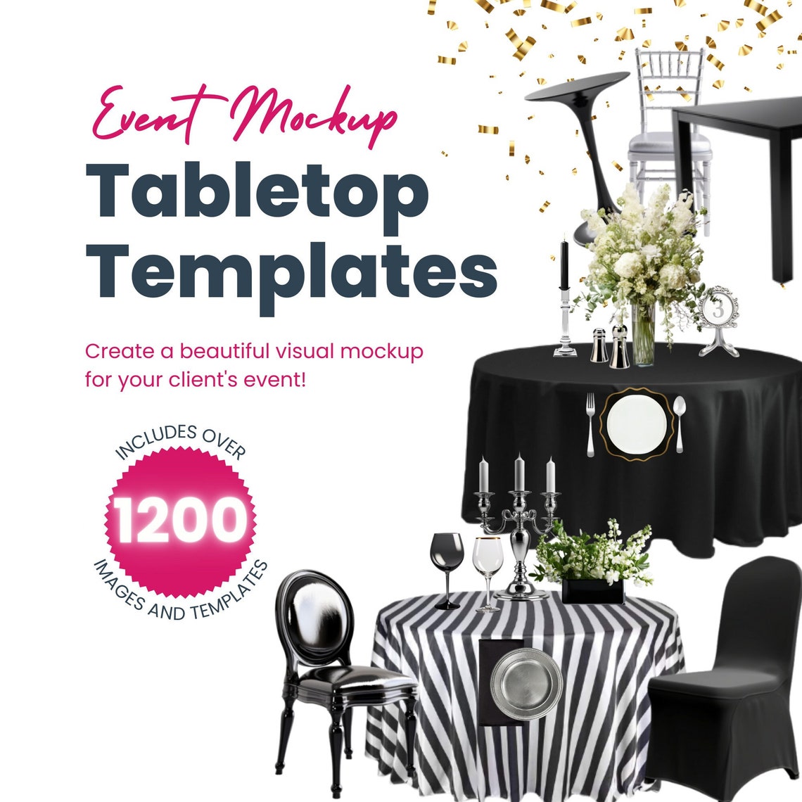 Event Mockup Tabletop Templates, 1200 Images/templates for Custom Table ...