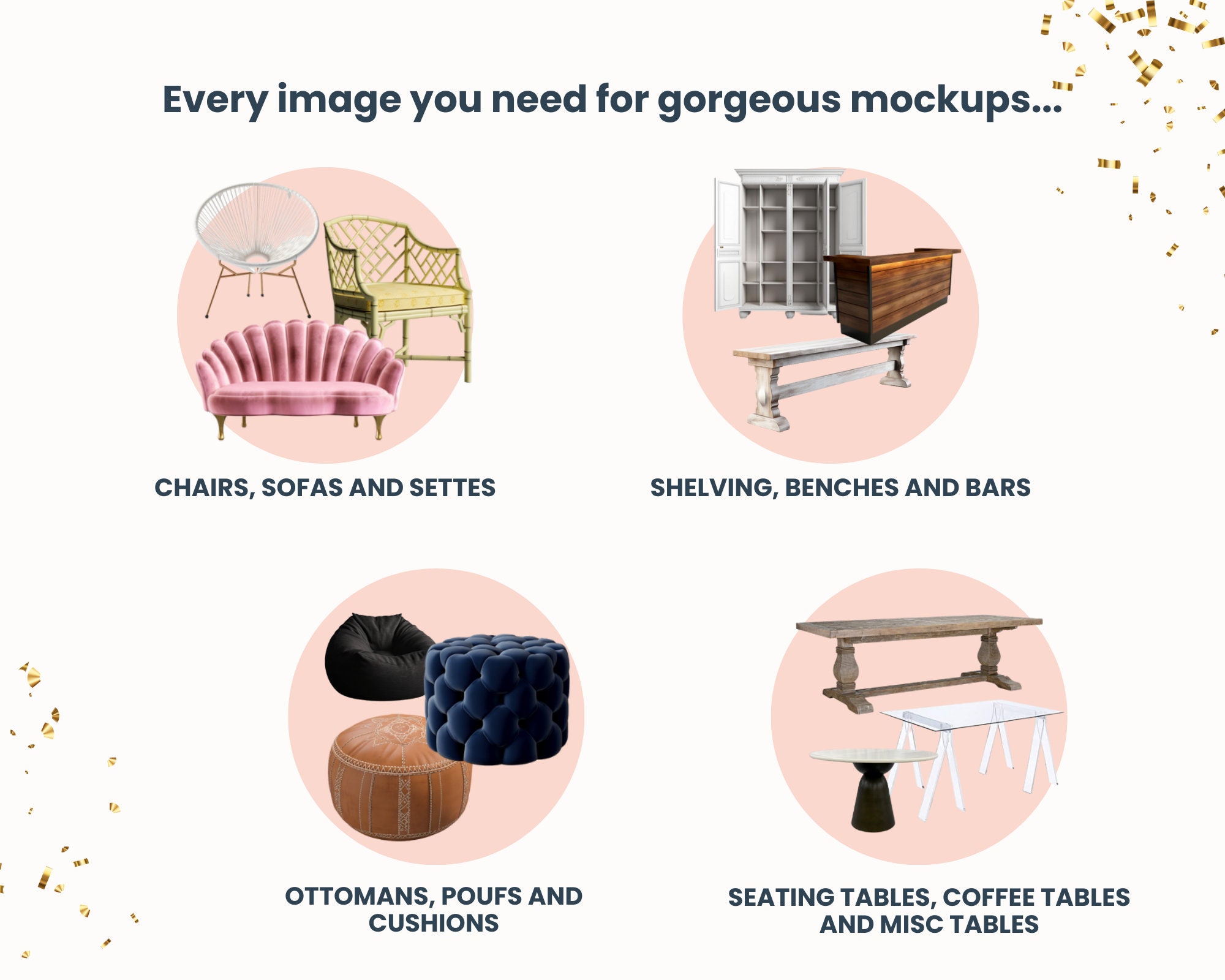 Event Mockup Furniture and Seating, 150+ Images for Custom Party ...