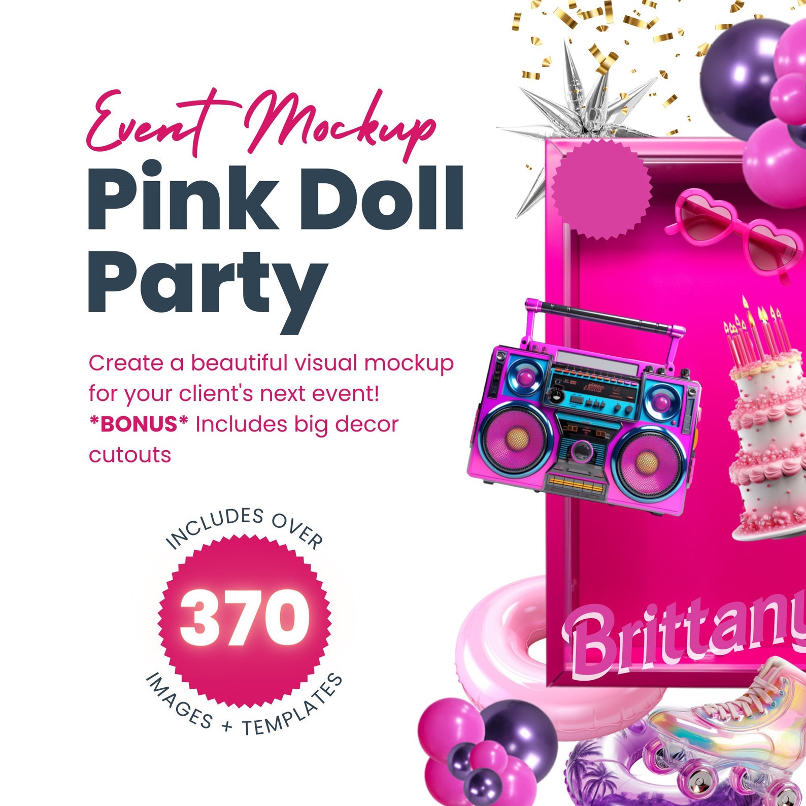 Event Mockup Pink Doll Party Theme, 370+ Images, Templates and BIG ...