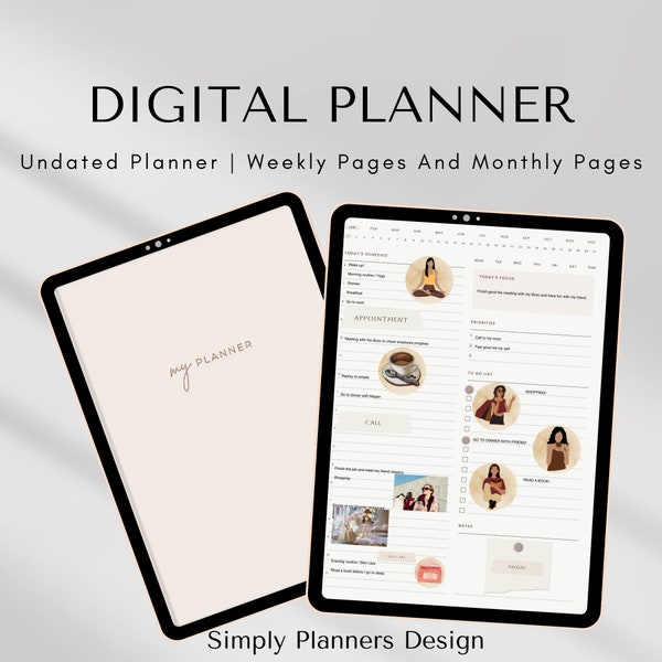 Undated Digital Planner - Etsy