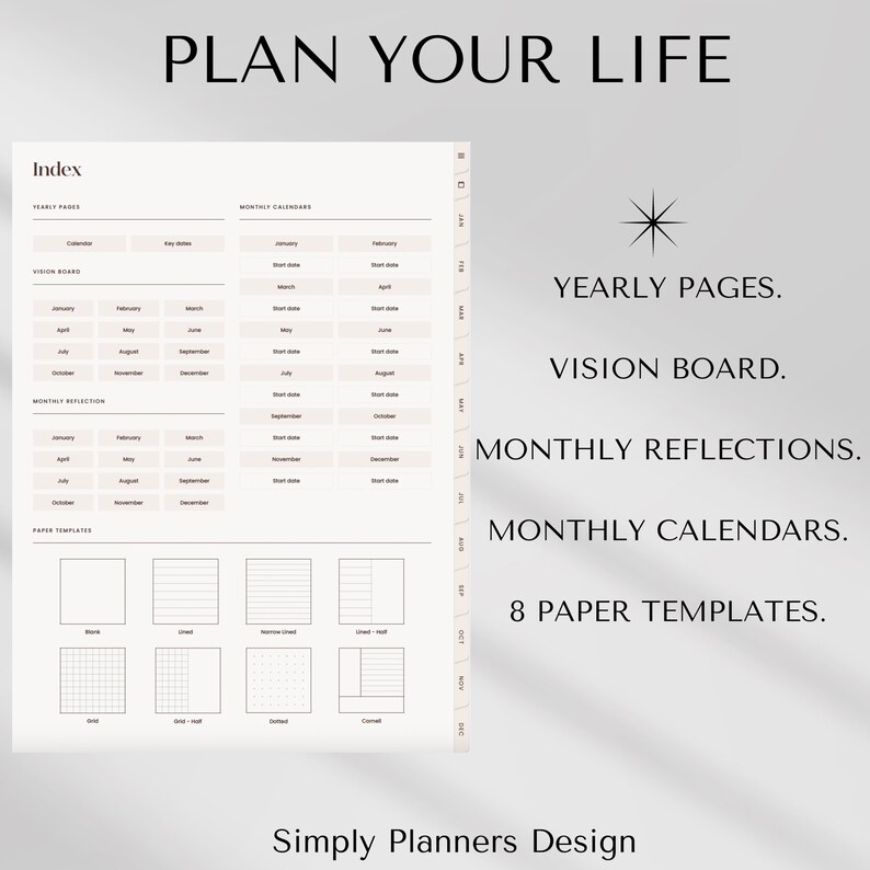 Digital Planner, Undated Digital Planner, Undated Goodnotes Planner ...