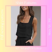 PDF Sewing Pattern Square Neck Top Eckhart - Etsy