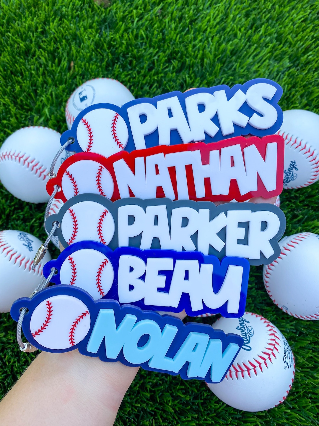 Custom Baseball Name Keychains | Baseball Keychains | Baseball ...