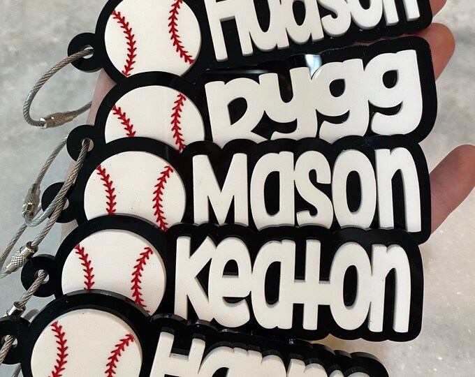 Custom Baseball Name Keychains Baseball Keychains Baseball Personalized ...