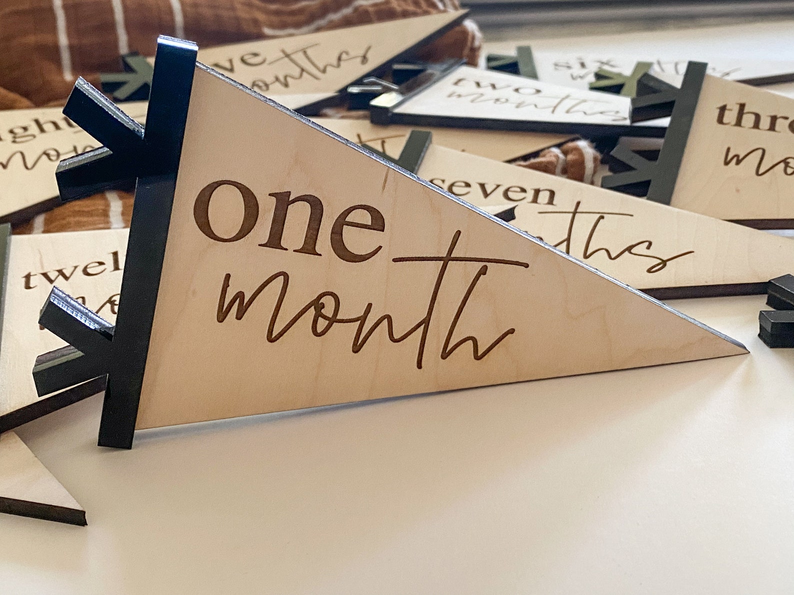 Baby Monthly Milestone Marker | Pennant Flag | Baby Photo Prop | Modern ...