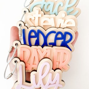 Acrylic Keychain | Personalized Wooden & Acrylic Name Tag | Acrylic Bag ...