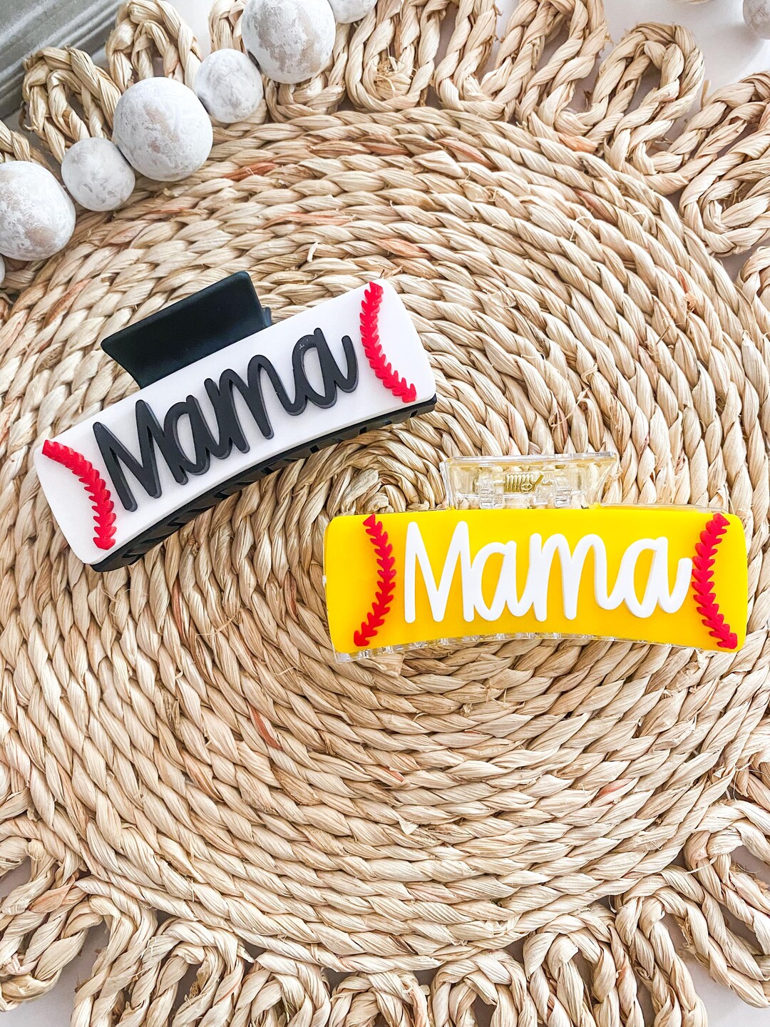 Baseball Softball Mama Claw Clips | Game Day Hair Claw Clip | Hair Clip ...