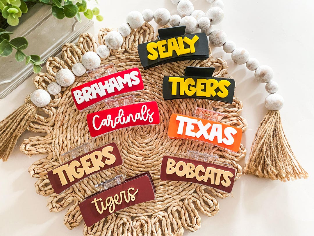 Customized Claw Clips | Personalized Game Day Hair Claw Clip | Custom ...