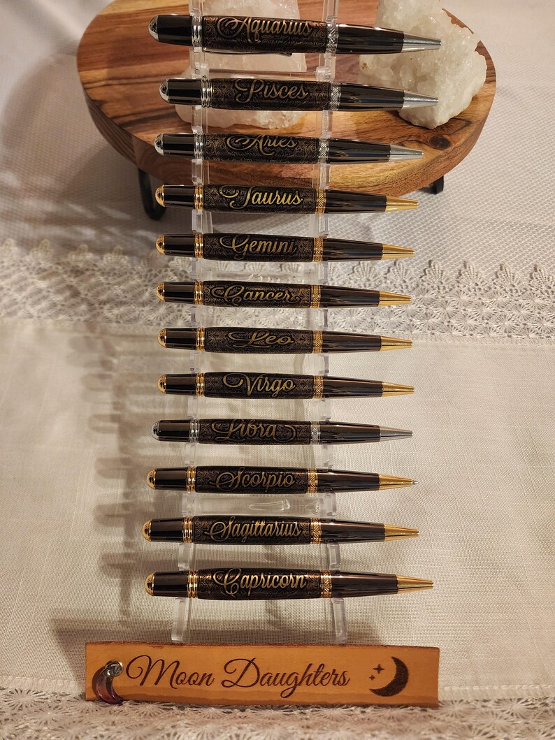 Zodiac Pens (laser Engraved & Hand-turned) - Etsy