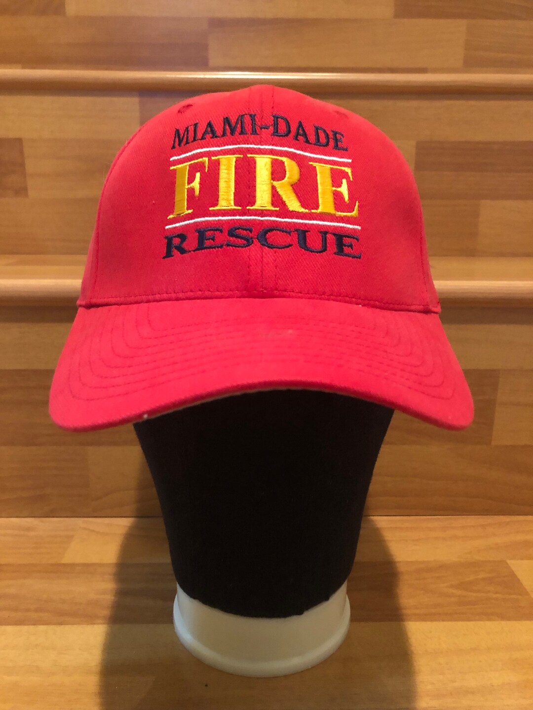 Yupoong Flexfit Miami-dade Fire Rescue Red Cap Hat Size S-M Made in ...