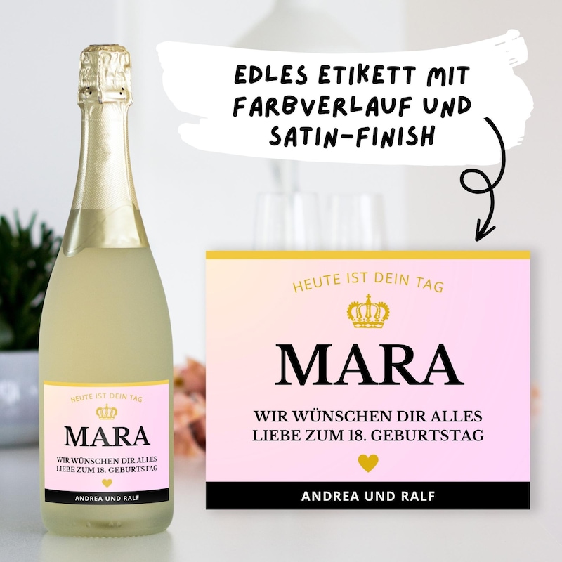 Pink champagne bottle labels - Etsy.de