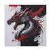 Splash Art Dragon Canvas Wrap, Dragon Wall Decor, Red Dragon Art ...