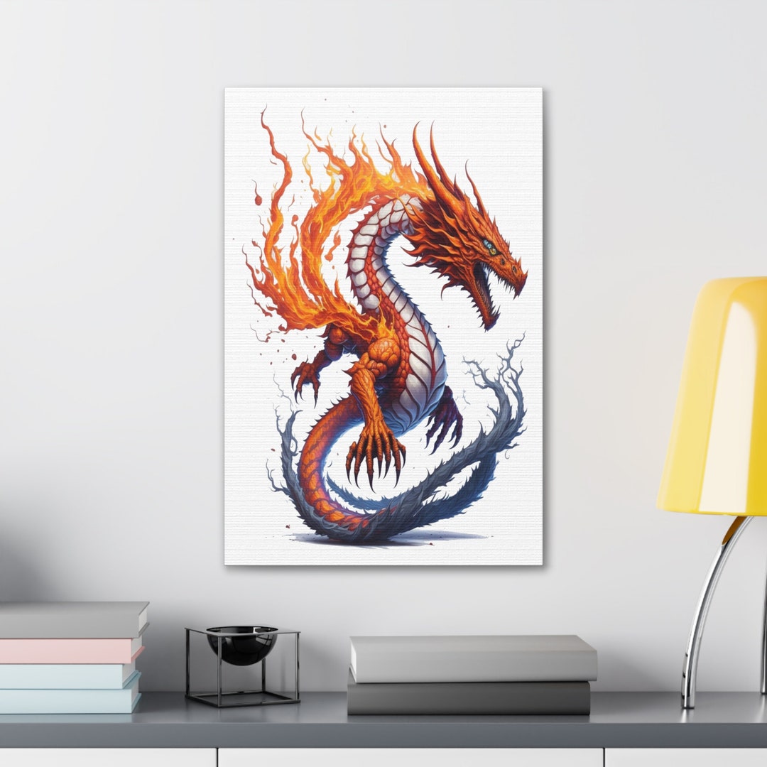 Fire Elemental Dragon, Dragon Born From Fire, Dragon Wall Decor, Dragon ...