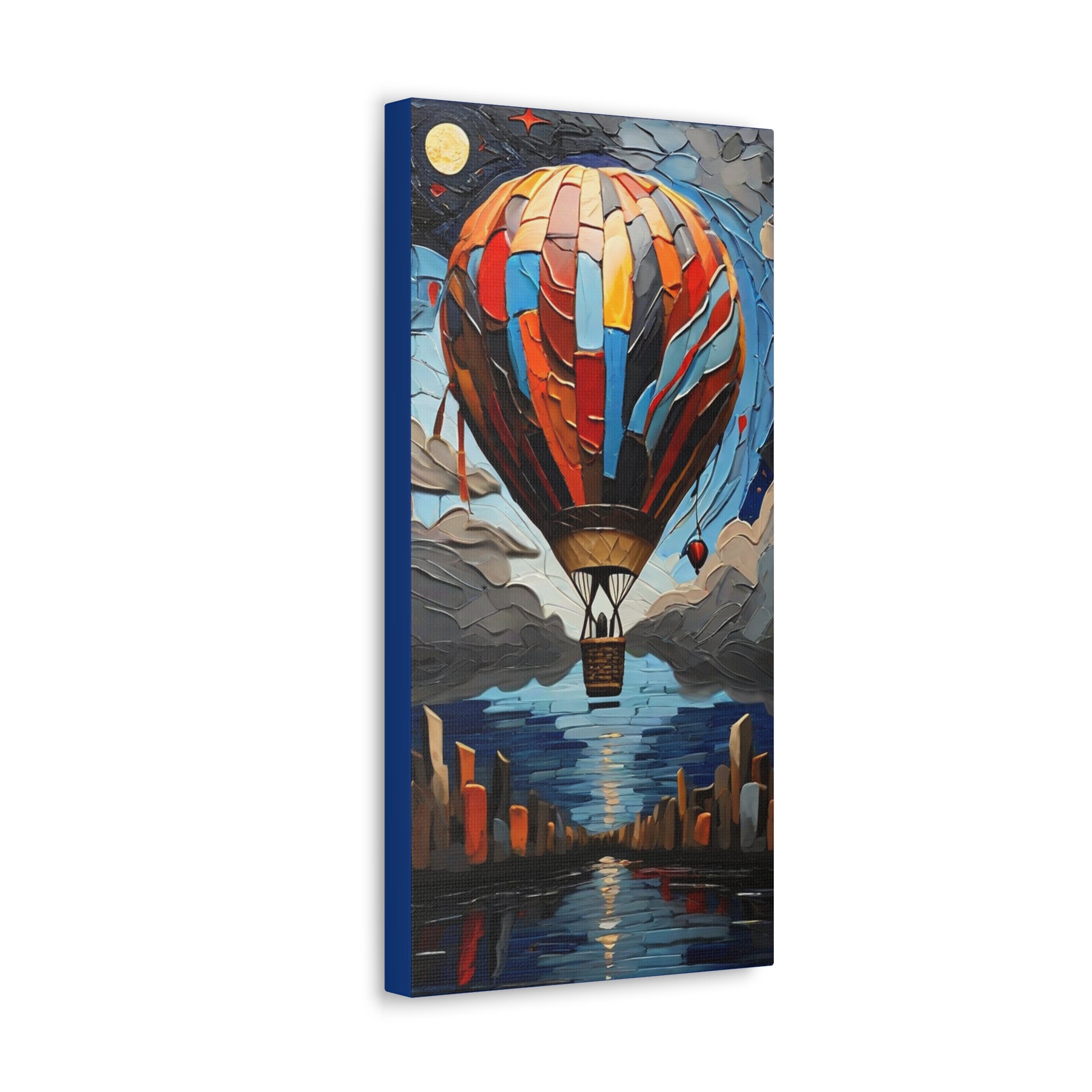 Hot Air Balloon Canvas Wall Art, Finger Paint Style Wall Décor, Balloon ...
