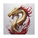 Splash Art Dragon Canvas Wrap, Dragon Wall Decor, Red Dragon Art, Gold ...