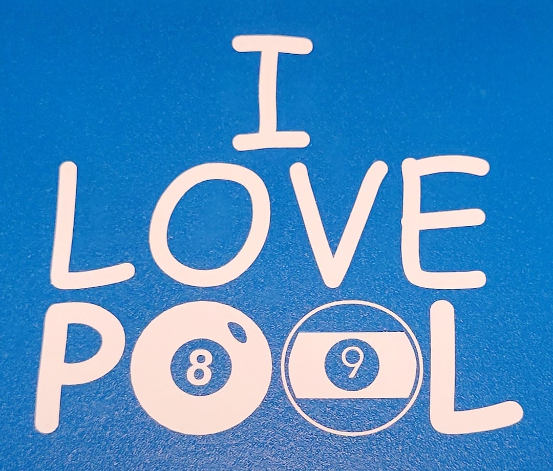 I Love Pool, Pool & Billiards Decal - Etsy