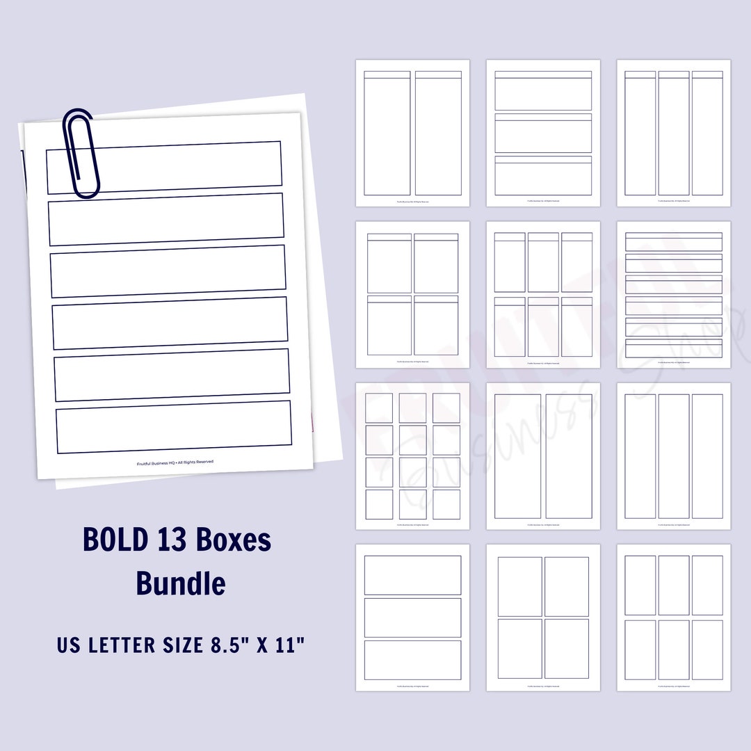 BOLD 13 Boxes Bundle Printable - Etsy