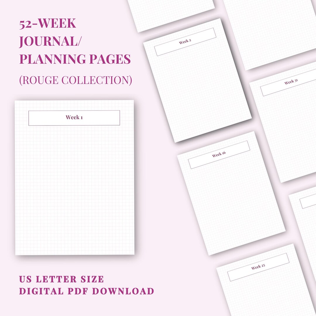 52-week Journal/planning Pages (ROUGE Collection) - Etsy
