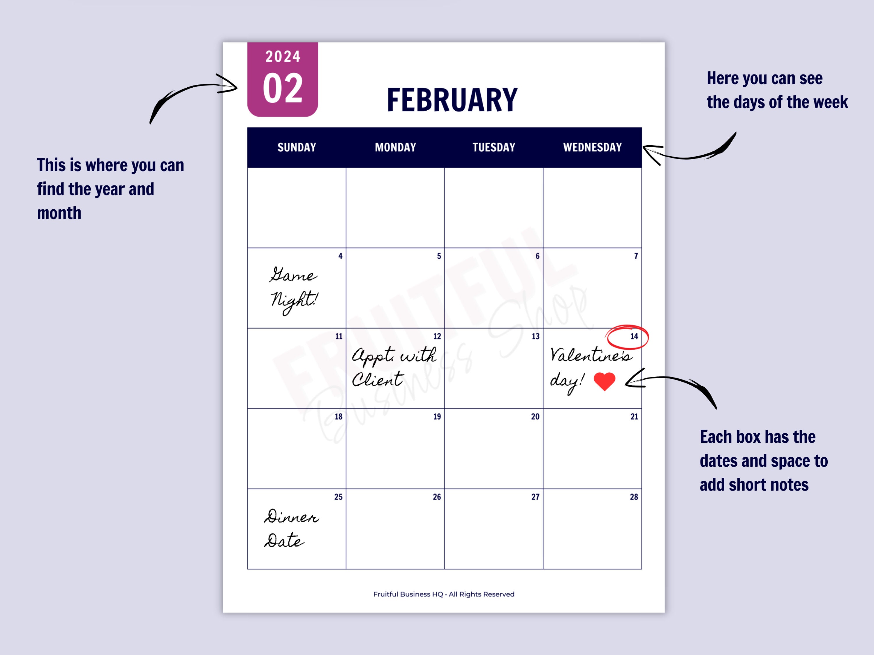 BOLD Calendar Printables Bundle: 2024 & Monthly Calendars With Note ...