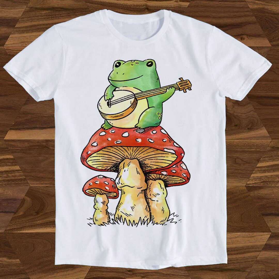 Toad Frog Playing Banjo on Magic Mushroom Best Seller T Shirt Gift ...